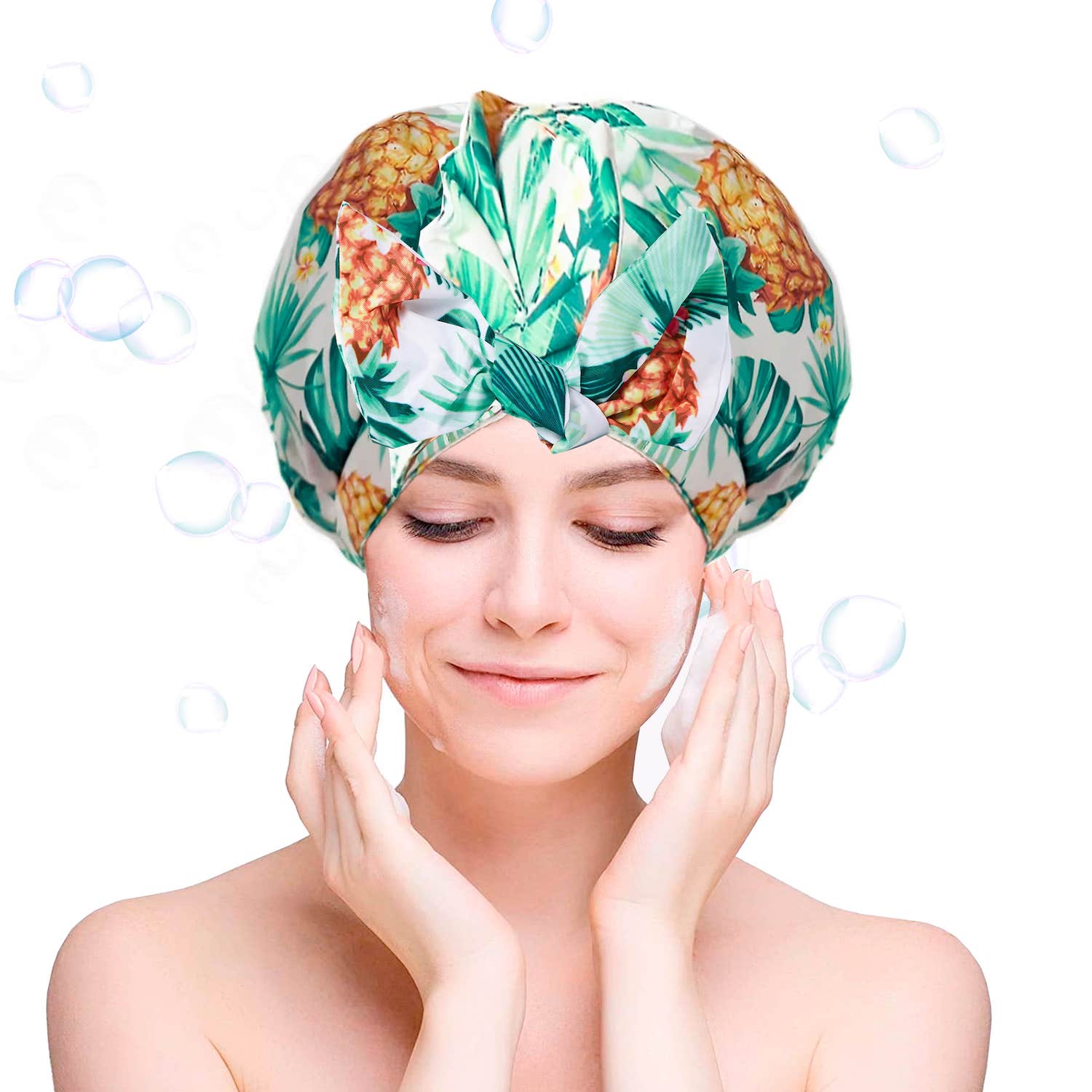 Vellen Hair Luxury Shower Cap for Women - Tropical Blossom Design ...