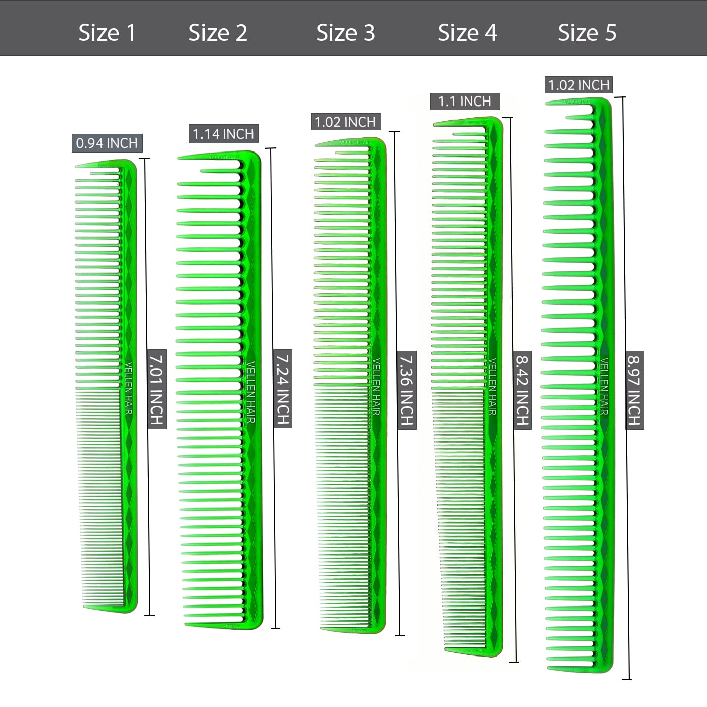 Ultimate Highlighting Comb Set 2.0 - 5 Sizes – Vellen-Hair