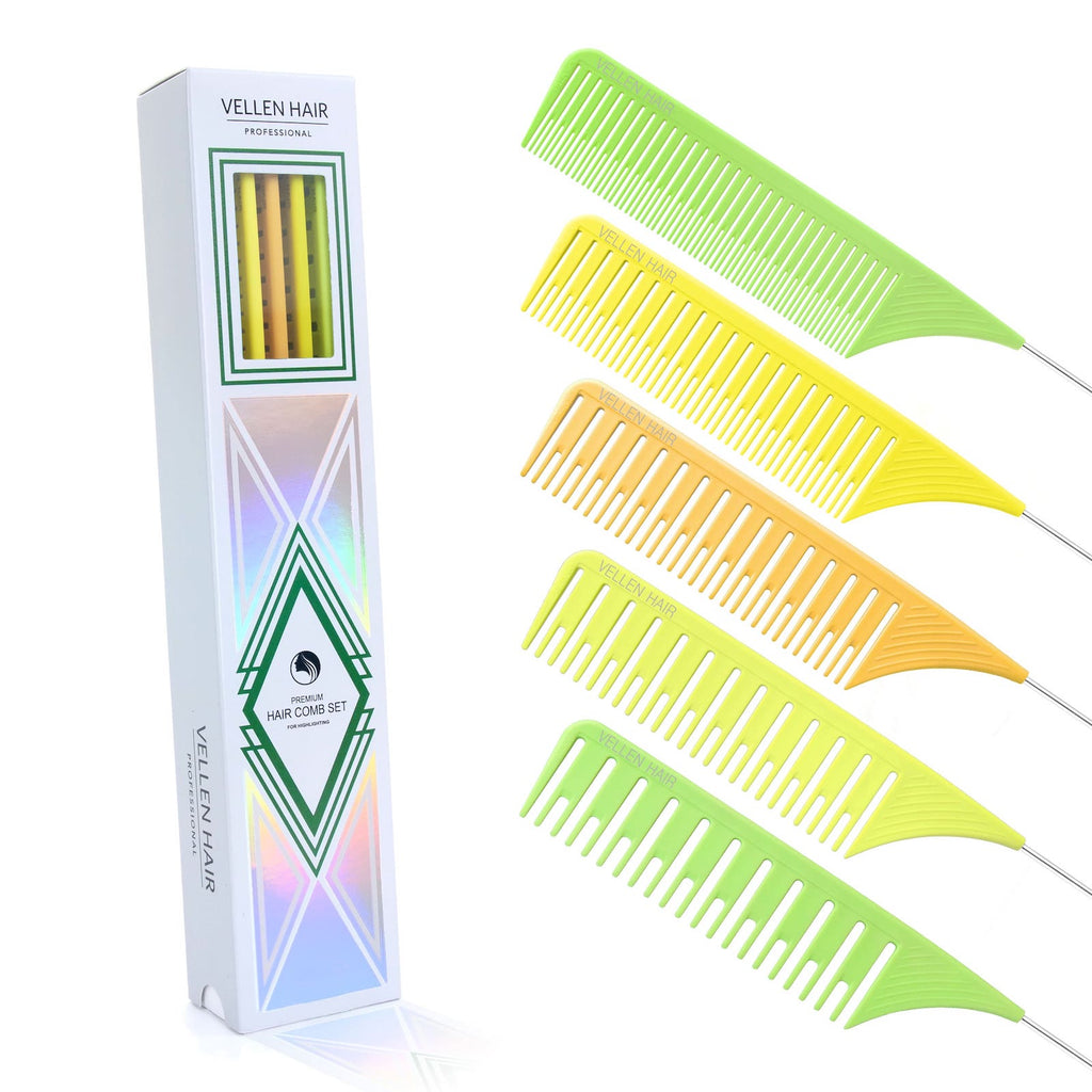 Highlighting Comb Set - 5 Sizes - Multi Colors – Vellen-Hair